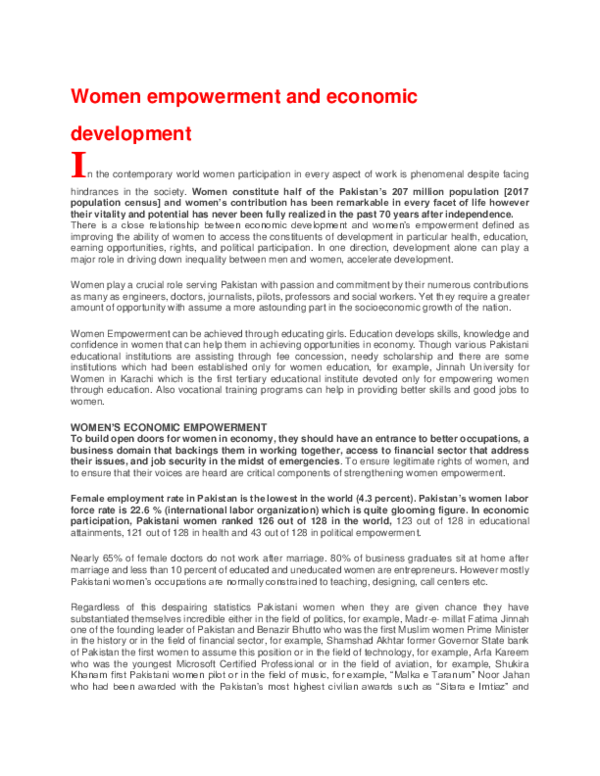 (DOC) Women empowerment and economic development.docx