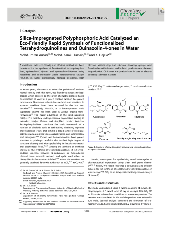 (PDF) Chemistry Select