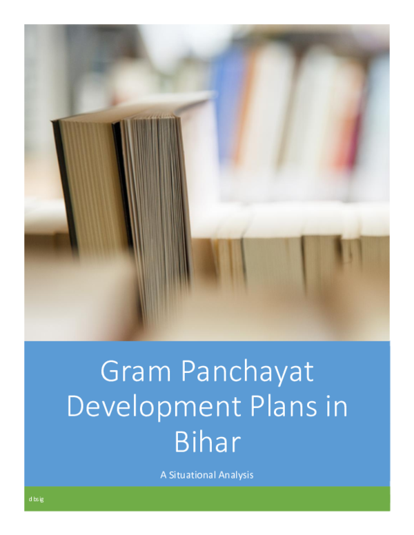 (DOC) Gram Panchayat Development Plans in Bihar: A situational analysis