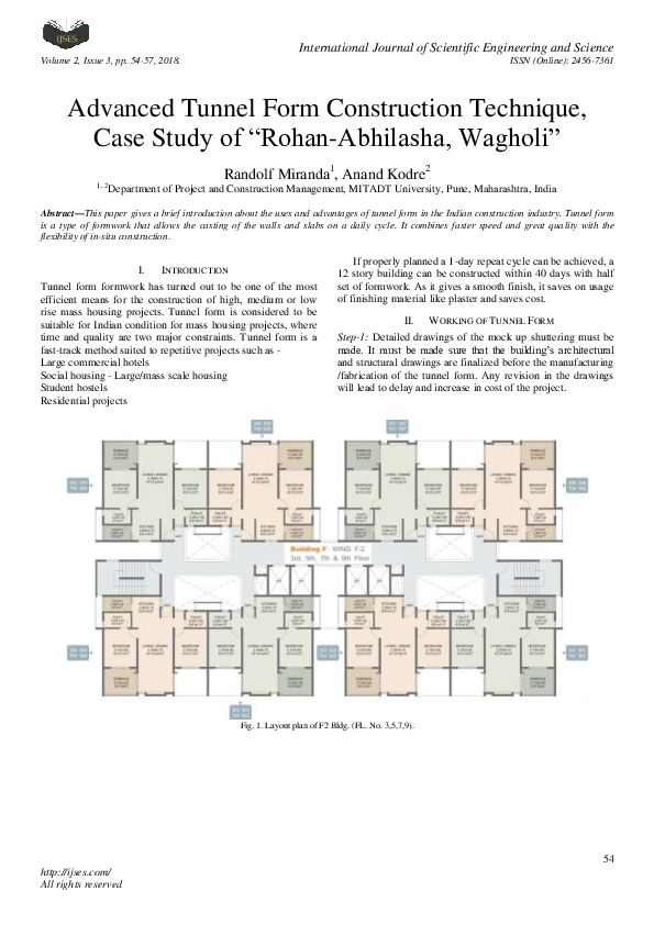 (PDF) Advanced Tunnel Form Construction Technique, Case Study of “Rohan ...