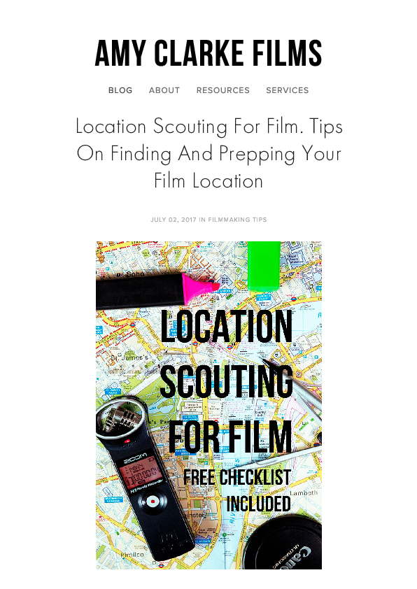 (PDF) Location Scouting For Film. Tips On Finding And Prepping Your ...