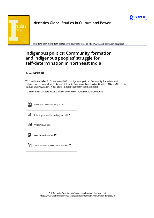 (PDF) Indigenous politics Community formation and indigenous peoples ...