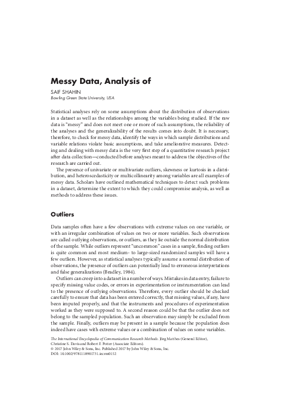 (PDF) Analysis of Messy Data