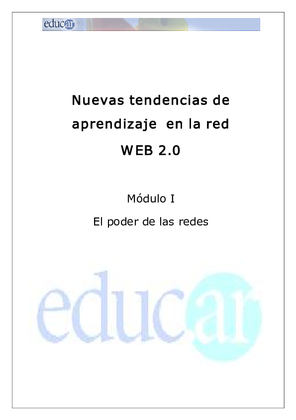 (PDF) Nuevas tendencias de aprendizaje en la red W EB 2.0 Módulo I El ...