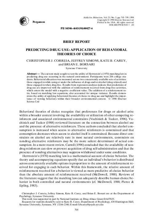 (PDF) Predicting drug use