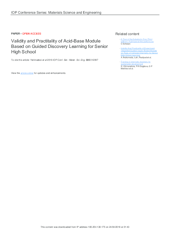 (PDF) Validity and Practitality of Acid-Base Module Based on Guided Discovery Learning for ...