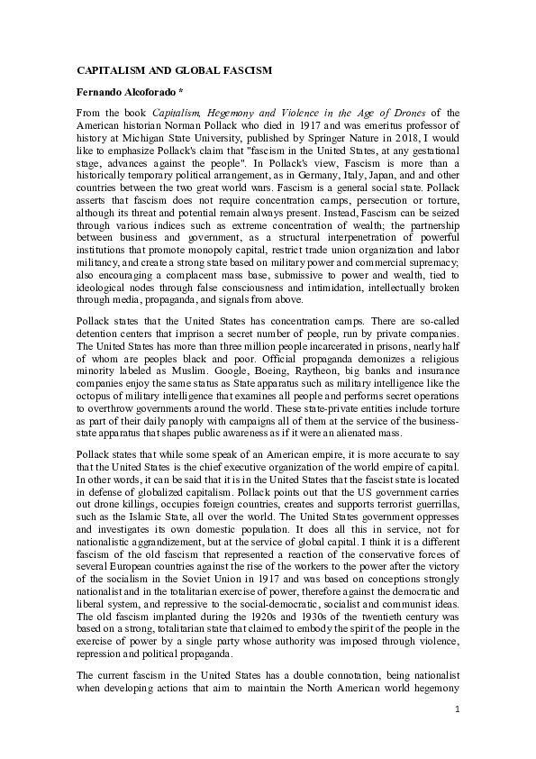 (PDF) CAPITALISM AND GLOBAL FASCISM