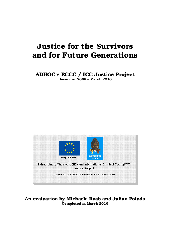 (PDF) Evaluation of the project "Justice for the Survivors and for ...