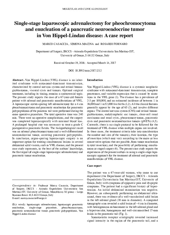 (PDF) MOLECULAR AND CLINICAL ONCOLOGY