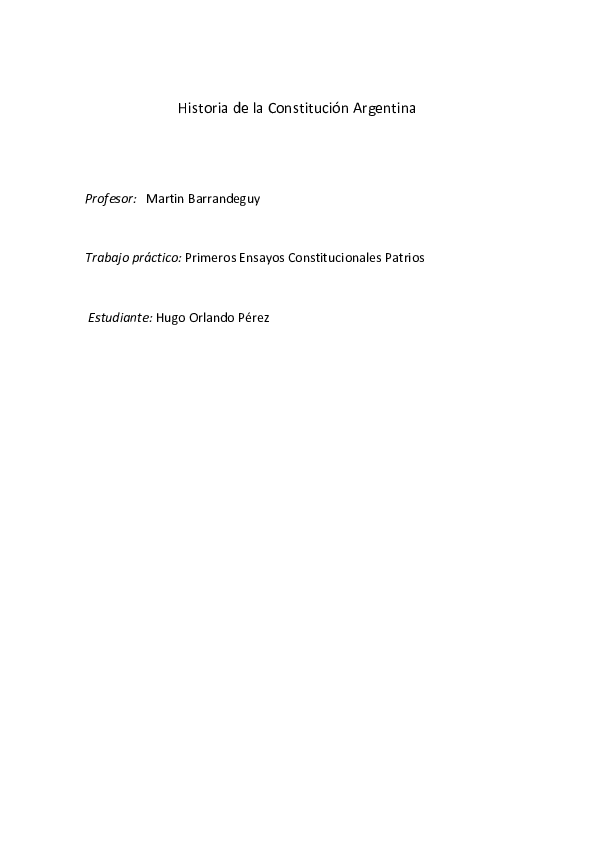 (DOC) Historia de la Constitu ción Argenti na