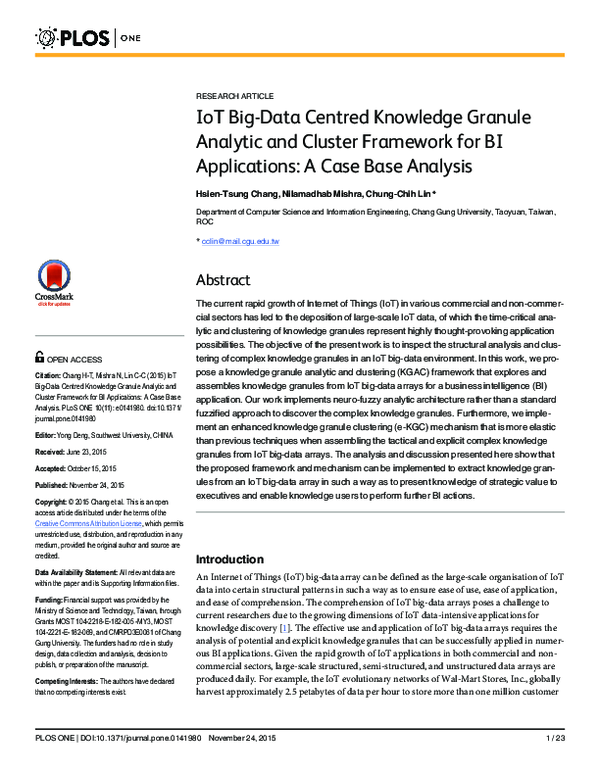 (PDF) IoT Big-Data Centred Knowledge Granule Analytic and Cluster Framework for BI Applications ...
