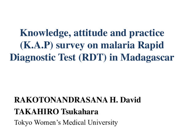 (PPT) Knowledge, Attitude and Practice (K.A.P) Survey on Malaria Rapid ...