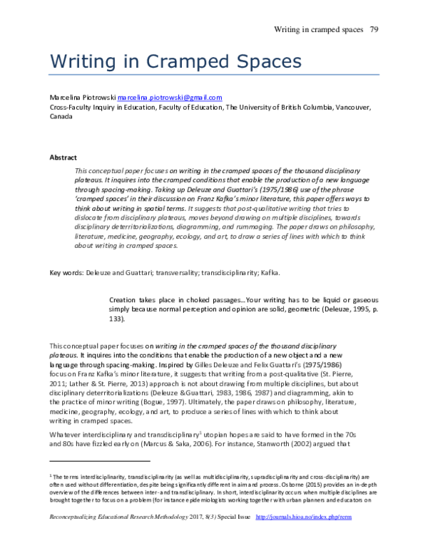 (PDF) Writing in Cramped Spaces