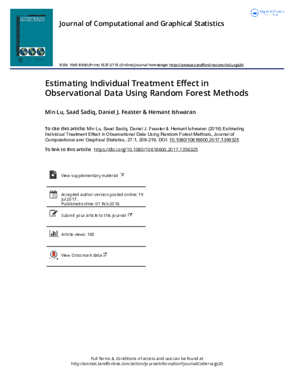 (PDF) Estimating Individual Treatment Effect in Observational Data Using Random Forest Methods ...