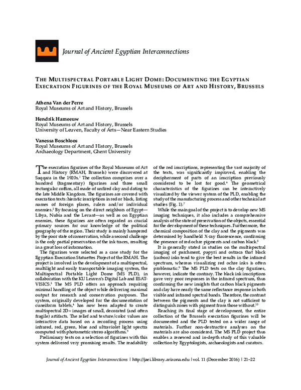 (PDF) The Multispectral Portable Light Dome: Documenting the Egyptian ...