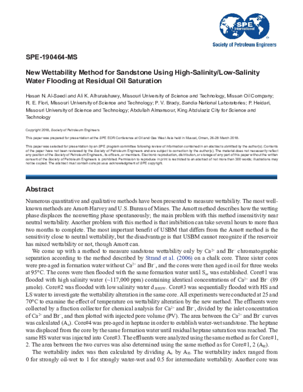 (PDF) SPE-190464-MS New Wettability Method for Sandstone Using High ...