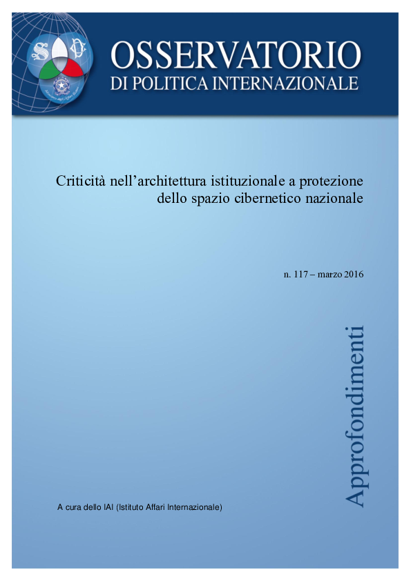 (PDF) Challenges in the Italian Cyber Security Architecture
