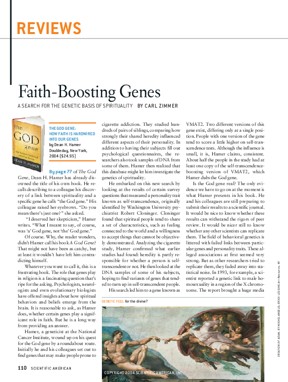 (PDF) Faith-Boosting Genes