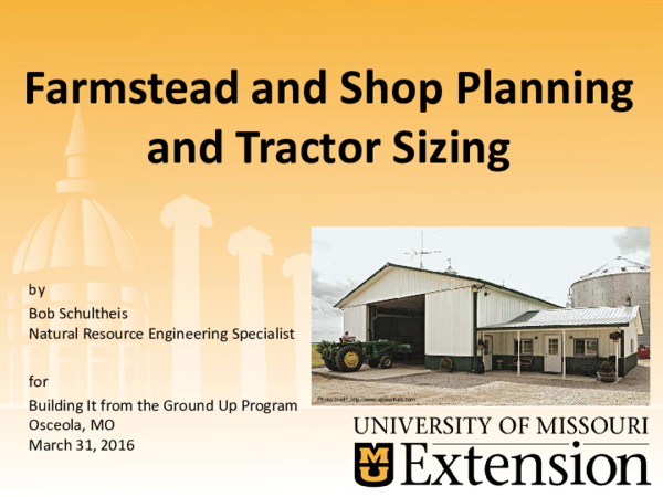 (PDF) Farmstead and Shop Planning and Tractor Sizing