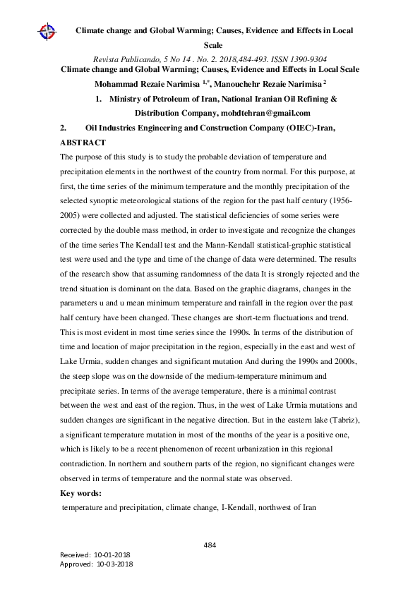 (PDF) Climate change and Global Warming; Causes, Evidence and Effects ...