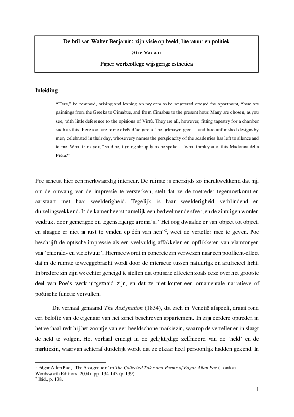 (PDF) De bril van Walter Benjamin: zijn visie op beeld, literatuur en ...