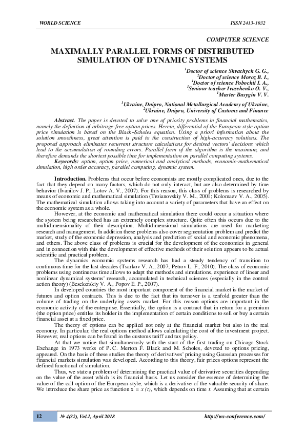 Pdf Maximally Parallel Forms Of Distributed Simulation Of Dynamic Systems