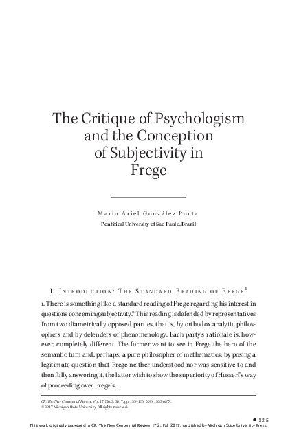 (PDF) The Critique of Psychologism and the Conception of Subjectivity ...