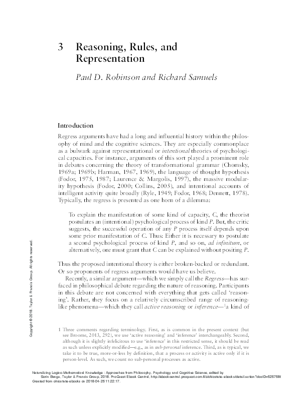 (PDF) REASONING, RULES, AND REPRESENTATION