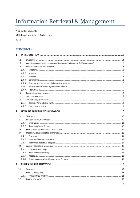 Pdf Information Retrieval And Management