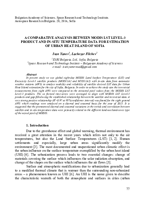 (PDF) A comparative analysis between MODIS LST Level-3 product and in ...