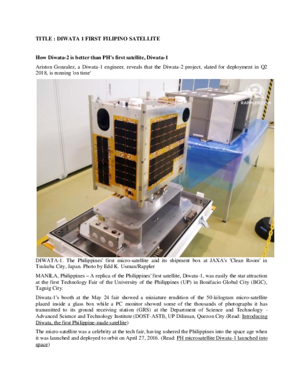 (DOC) DIWATA 1 FIRST SATELLITE ( APOLINARIO MAJAIT).docx