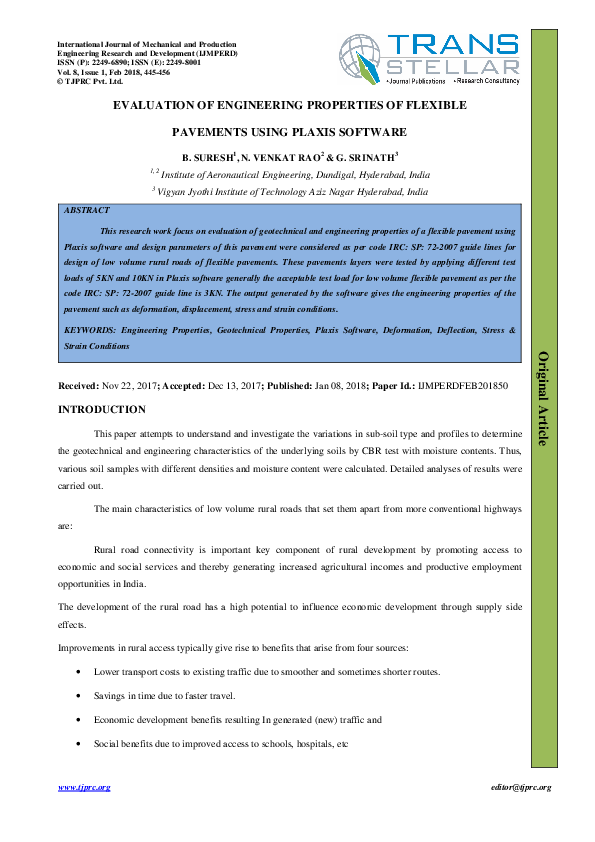 Pdf Evaluation Of Engineering Properties Of Flexible Pavements Using Plaxis Software