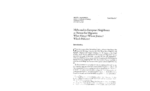 (PDF) Malta and its European Neighbours as Havens for Migrants