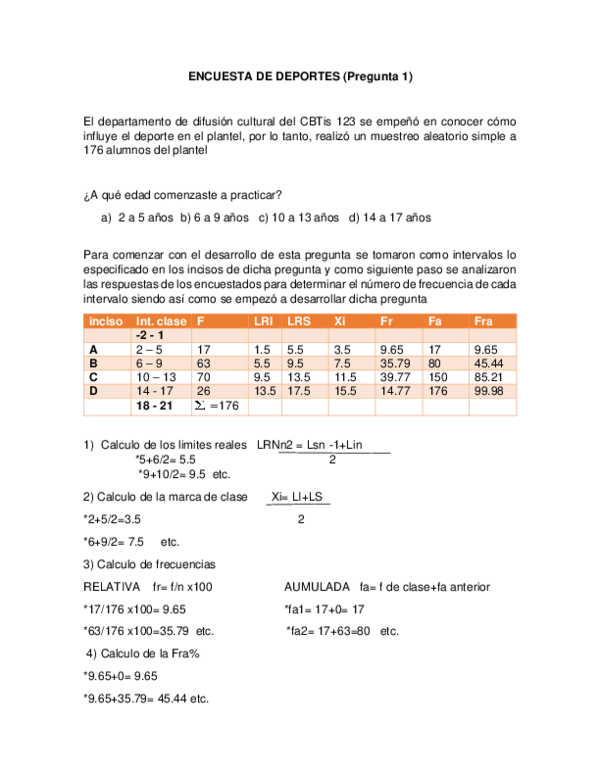 (DOC) ENCUESTA DE DEPORTES (Pregunta 1 | Mauricio Gonzalez - Academia.edu
