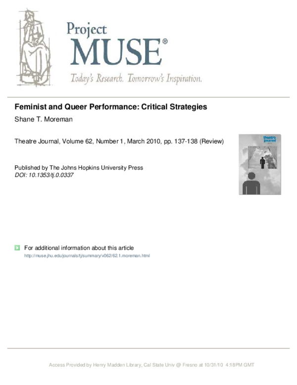 (PDF) A retro future case of feminist and queer performance work (Book ...