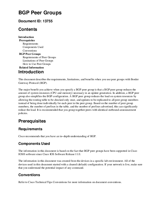 (PDF) BGP Peer Groups