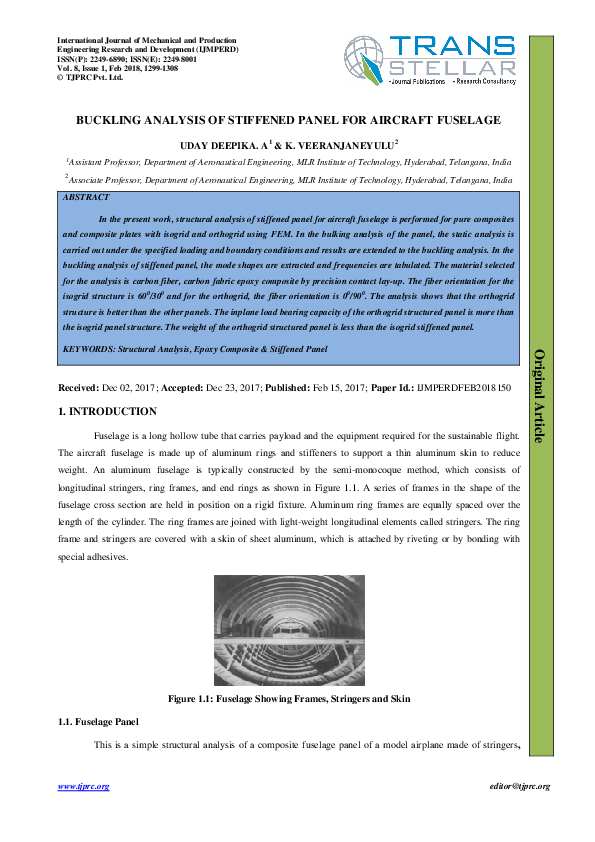 (PDF) BUCKLING ANALYSIS OF STIFFENED PANEL FOR AIRCRAFT FUSELAGE