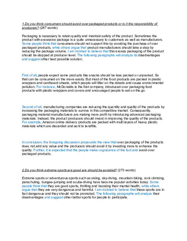 (DOC) Essay Writing Models