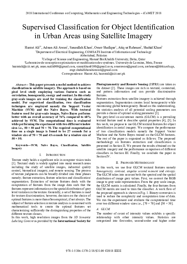 (PDF) Supervised Classification for Object Identification in Urban ...