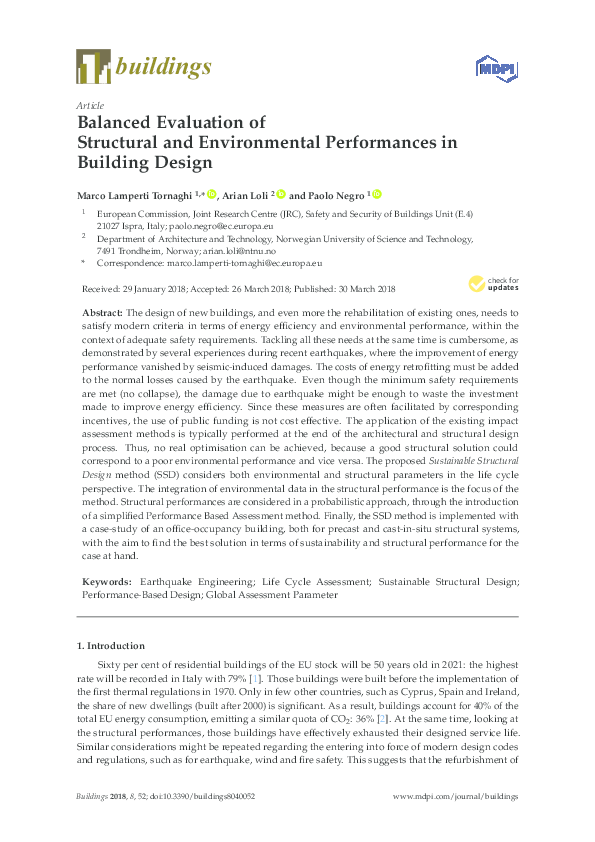 (PDF) Balanced Evaluation of Structural and Environmental Performances ...