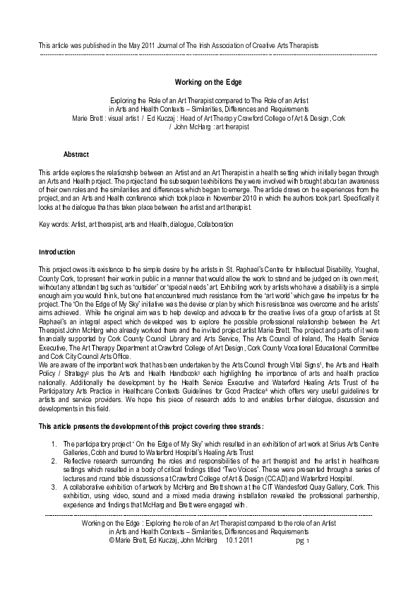 (PDF) Working on the Edge