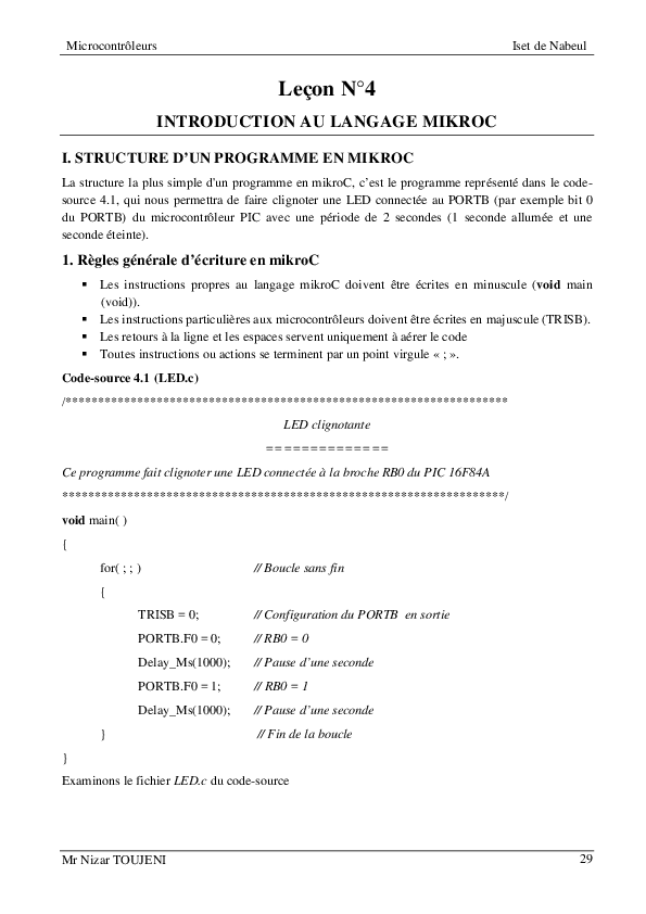 (PDF) Leçon N°4 INTRODUCTION AU LANGAGE MIKROC