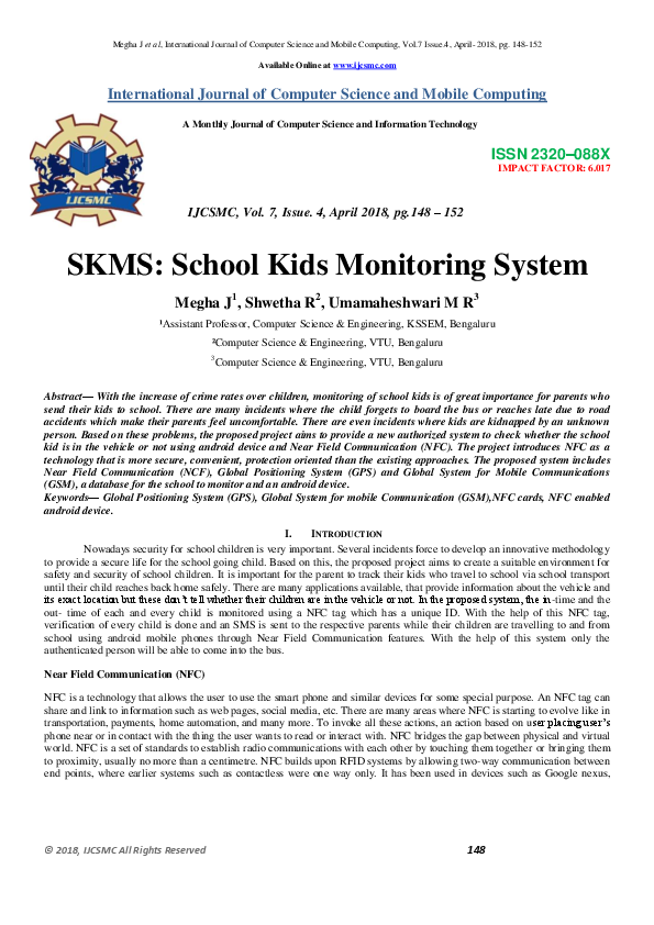 (PDF) SKMS: School Kids Monitoring System﻿