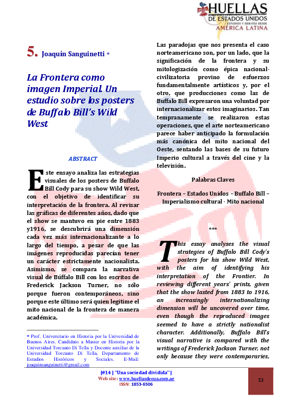 (PDF) La Frontera como imagen imperial