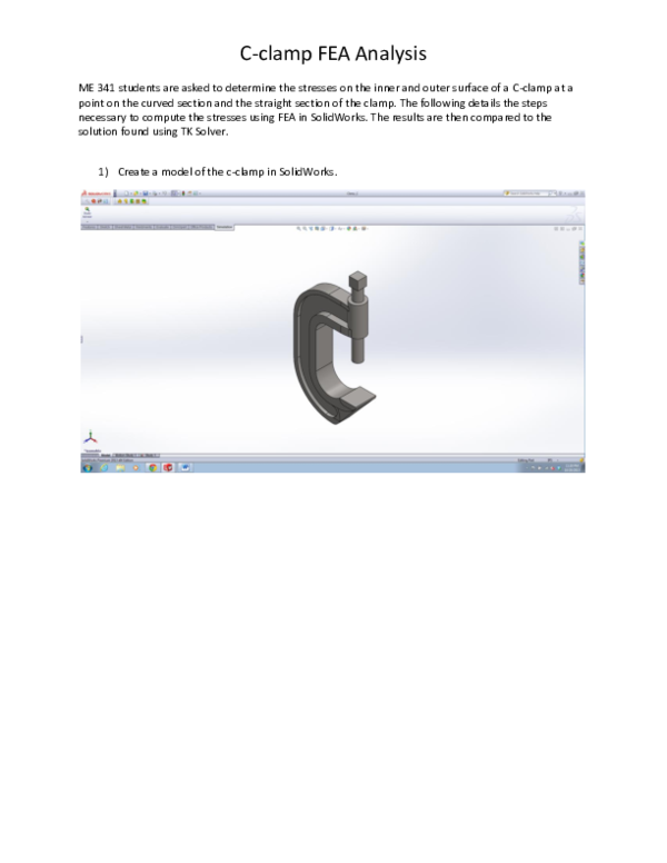 (PDF) C-clamp FEA Analysis