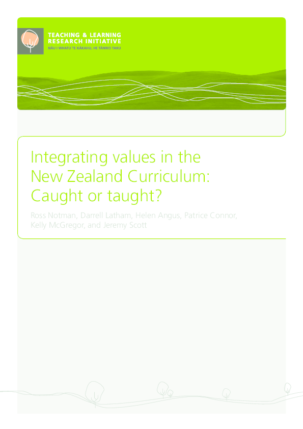 (PDF) Integrating values in the New Zealand Curriculum: Caught or taught