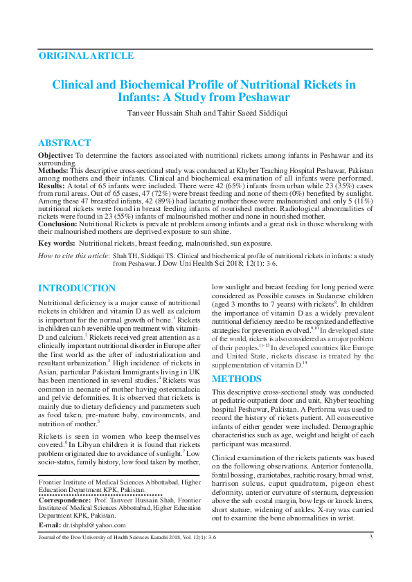 (PDF) Clinical and Biochemical Profile of Nutritional Rickets in ...