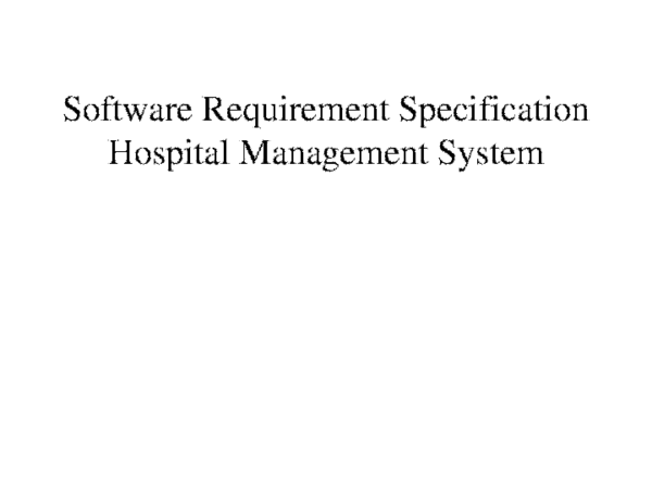 (PPT) Software requirement specification hospital management system