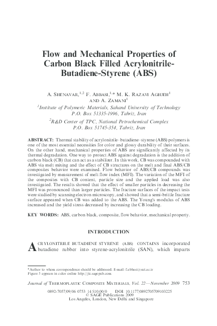 (PDF) Flow and Mechanical Properties of Carbon Black Filled ...