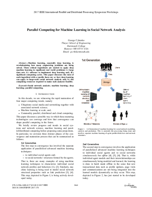 (PDF) Parallel Computing for Machine Learning in Social Network Analysis